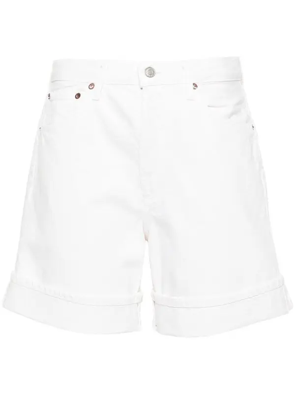 AGOLDE Dame Wide-leg Denim Shorts - White