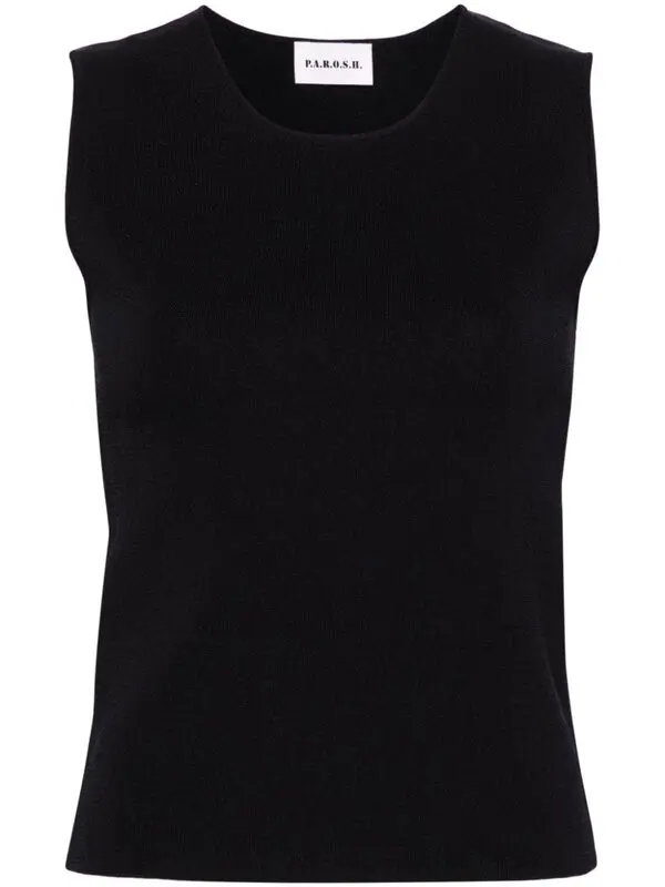 P.a.r.o.s.h Fine-knit Tank Top - Black
