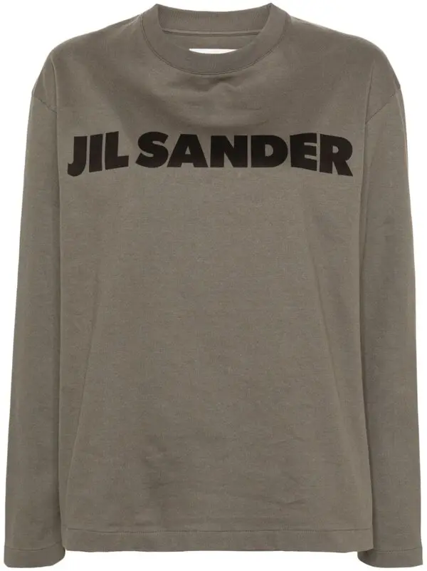 JIL SANDER Logo-print Long-sleeve T-shirt - Green