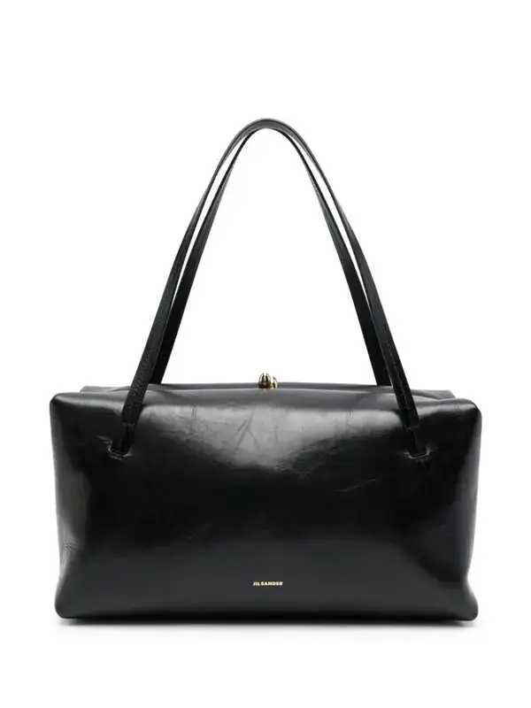 Jil Sander Lambskin Shoulder Bag - Black | Editorialist
