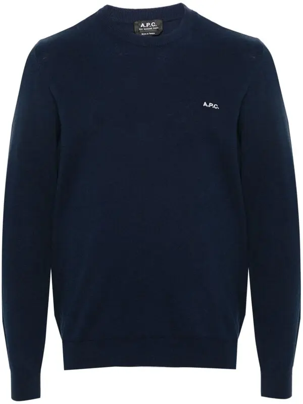 A.p.c. Logo-embroidered Jumper - Blue