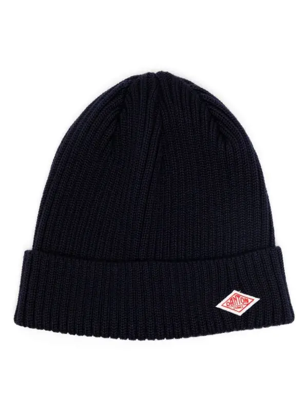DANTON Logo-appliqué Wool Beanie - Blue