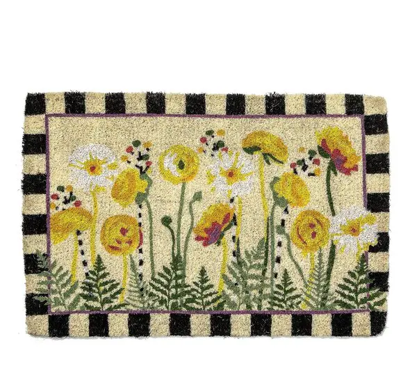MACKENZIE-CHILDS Everything Is Coming Up Daisie Entrance Mat