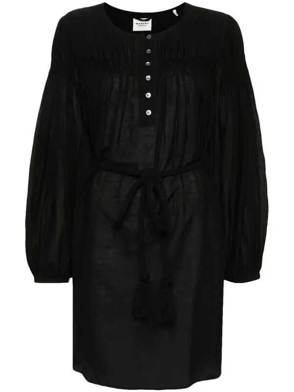 Isabel Marant Adeliani Pintuck-detail Dress - Black