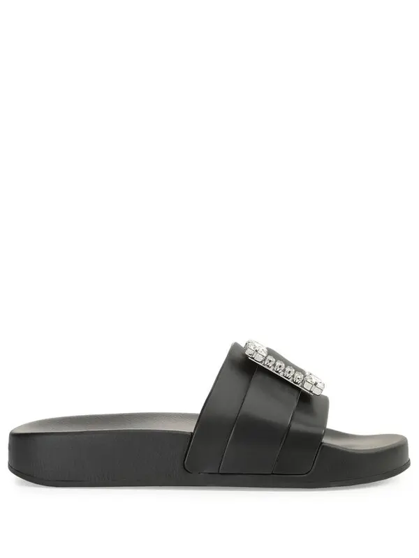 SERGIO ROSSI Crystal-embellished Sr Jelly Slides