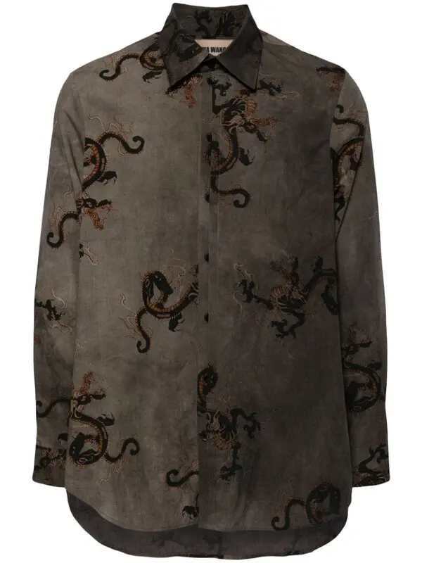 UMA WANG Dragon-print Long-sleeved Shirt