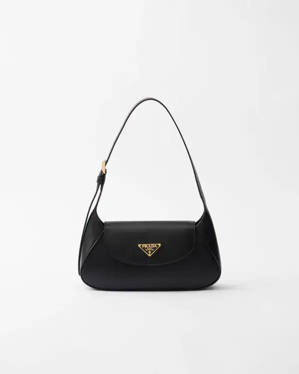 Prada Small Leather Shoulder Bag - Black | Editorialist