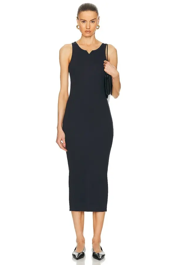 valentino ribbed dresses Valentino Ribbed-knit silk boucl midi dress Valentino
