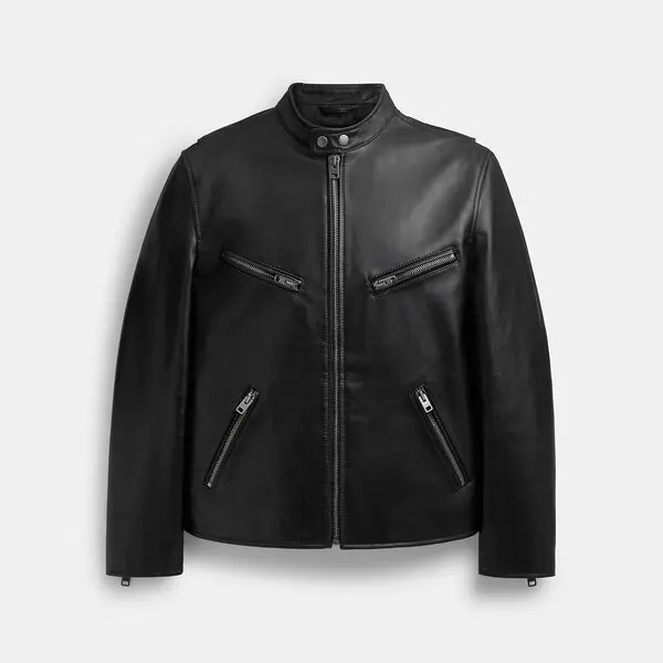 Coach Leather Racer Jacket - Black