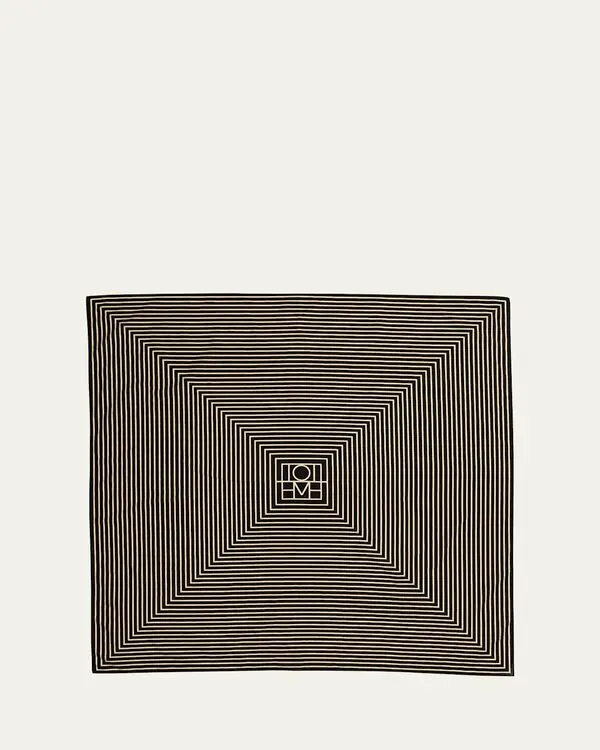 TOTÊME Centered Monogram Silk Square Scarf - Black Monogram 902