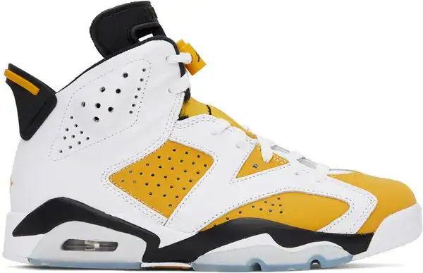 NIKE JORDAN Yellow Air Jordan 6 Retro Sneakers - White/yellow Ochre-b ...