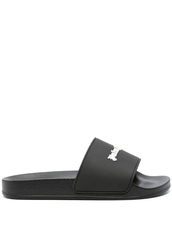 Palm Angels Logo-embossed Slides - Black