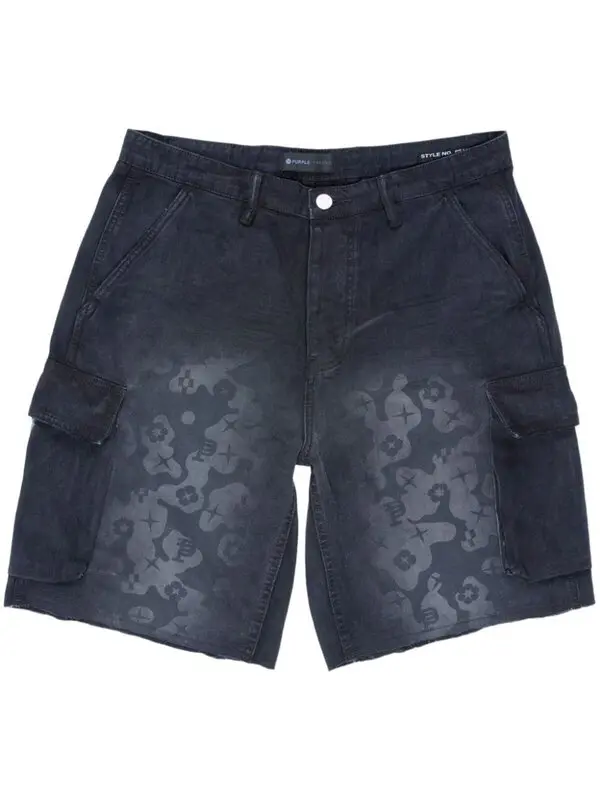 PURPLE BRAND Printed Twill Cargo Shorts