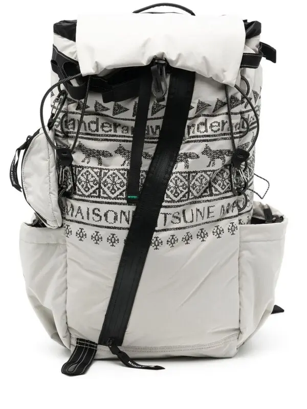 And Wander X Maison Kitsuné 30l Nordic-Print Backpack - Neutrals 