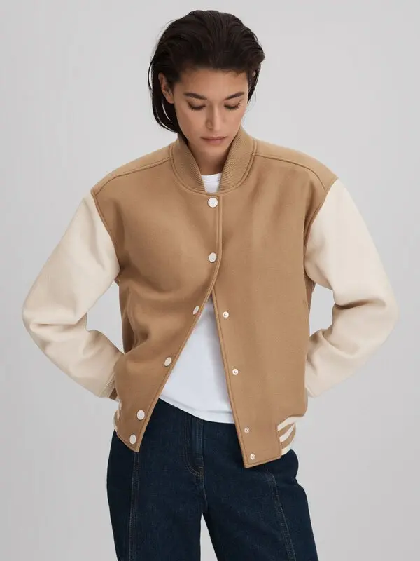 REISS Vienna Wool-blend Bomber Jacket