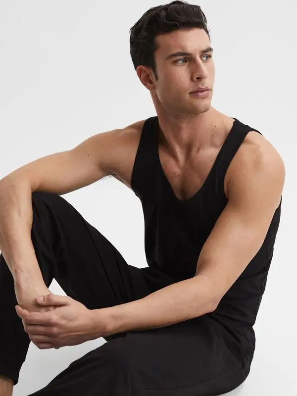 REISS Vinnie Cotton-stretch Vest - Black