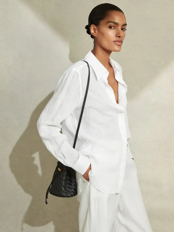 REISS Campbell Linen Shirt - White