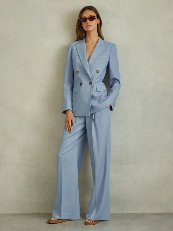 REISS June Wide Leg Trousers With Tencel™ Fibers