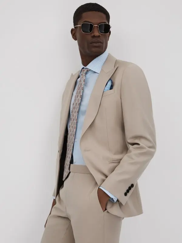 REISS Dillon Slim Fit Wool Blend Single Breasted Blazer