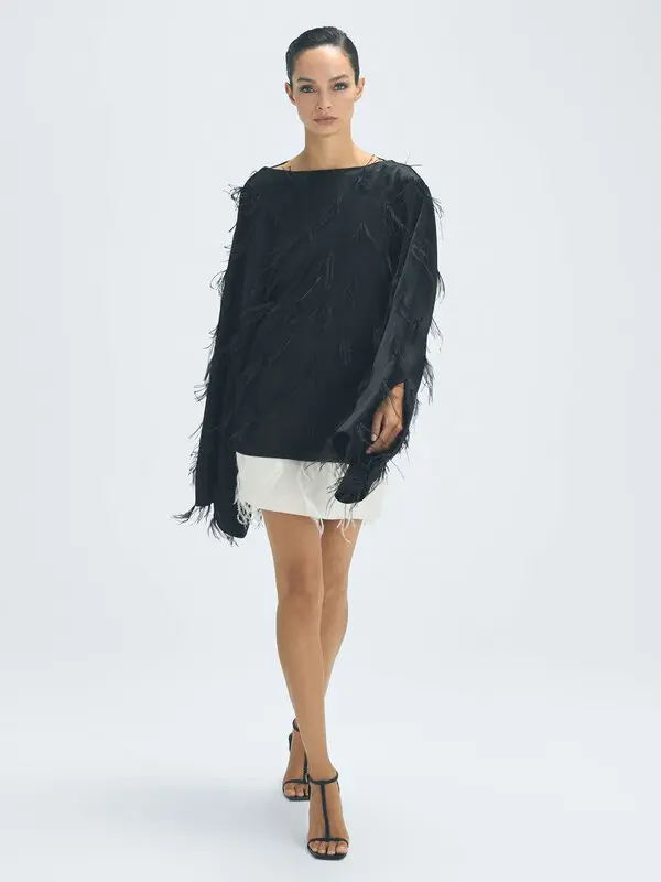 ATELIER Kirsten Feather Mini Skirt