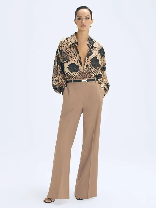 REISS Flora Print Silk Shirt