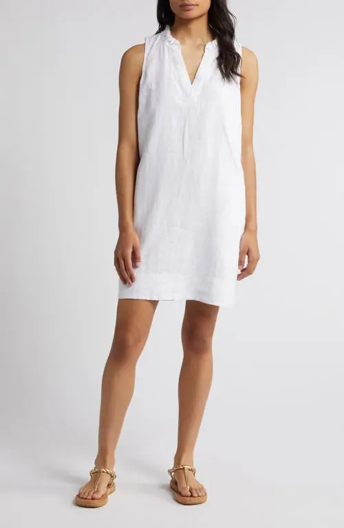 Tommy Bahama Two Palms Ruffle Linen Dress - White