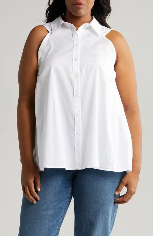 HARSHMAN Ziva Sleeveless Button-up Shirt - White