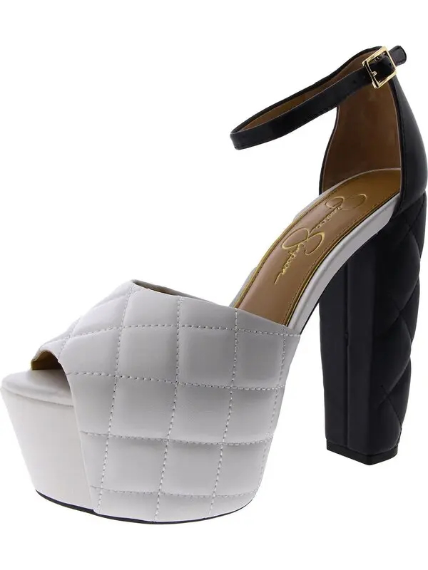 Buy Jessica Simpson Dameka Leather Peeptoe Platform Heels - Multi At 44 ...
