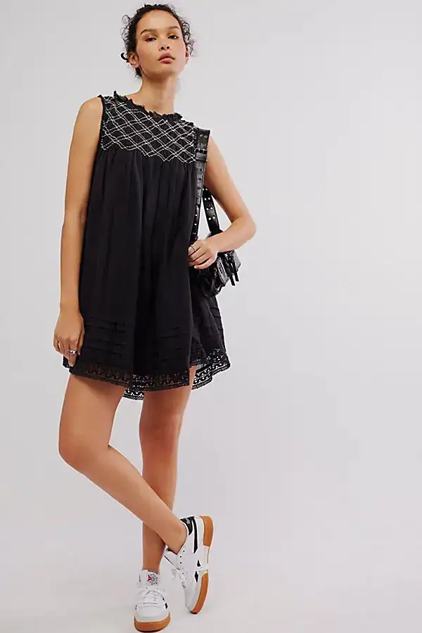 free people black sheer dress Viola Midi Dress