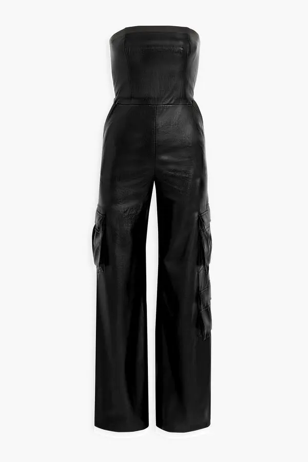 Alice + Olivia Emelda Strapless Wide-leg Jumpsuit - Black