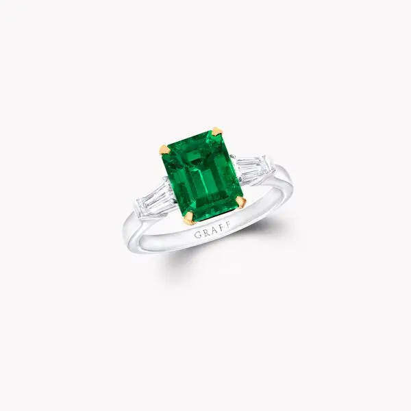 Graff Promise Emerald Cut Emerald And Diamond Engagement Ring ...