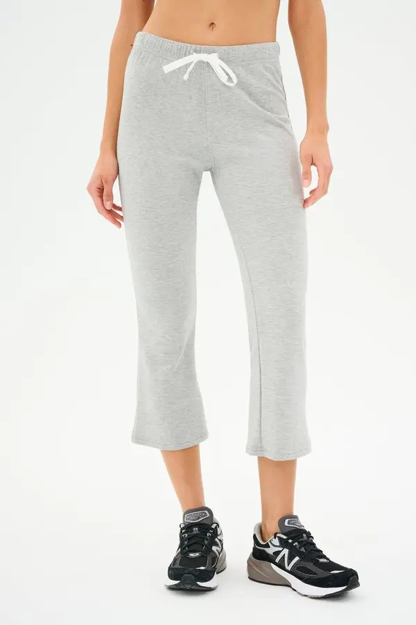 Splits59 Brooks Fleece Cropped Flare Pant - Heather Grey