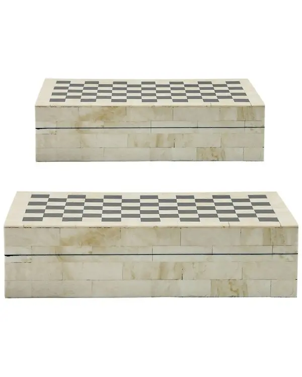 Buy SAGEBROOK HOME Set Of 2 Checkered Boxes - Black At 43% Off ...