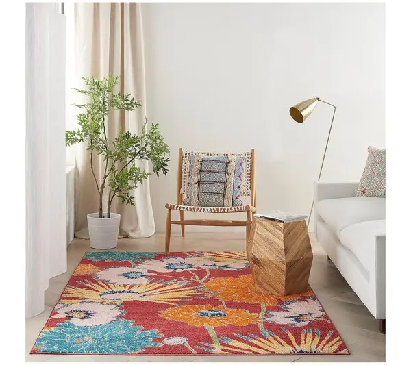 NOURISON HOME Allur Red Multicolor 5' X 7' Rug