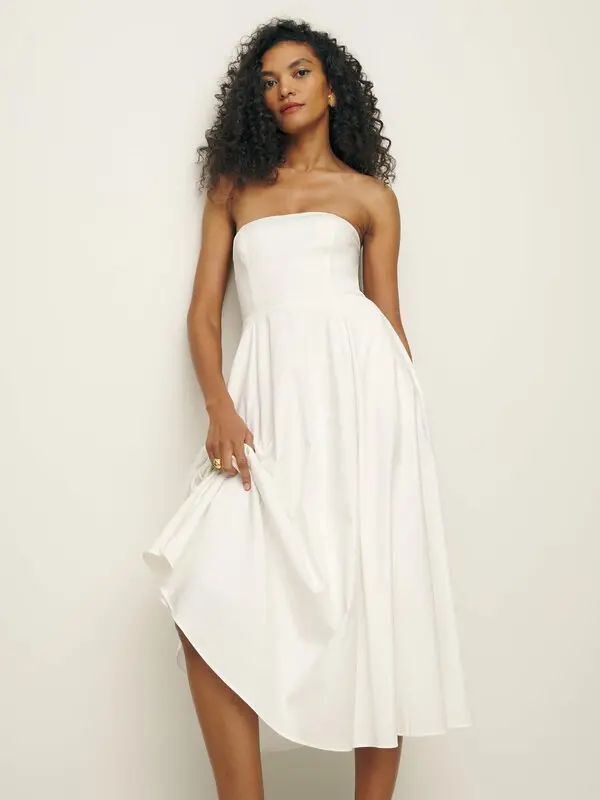 REFORMATION Astoria Midi Dress - White