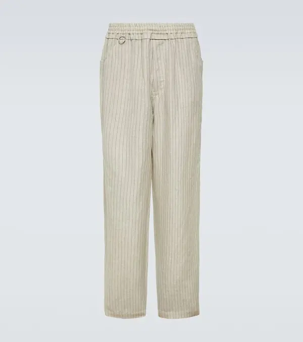 UNDERCOVERISM Pinstripe Wool And Linen Wide-leg Pants - White ...