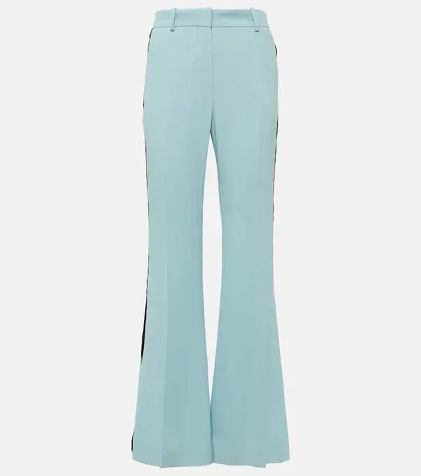 Nina Ricci Velvet-trimmed Cady Flared Pants