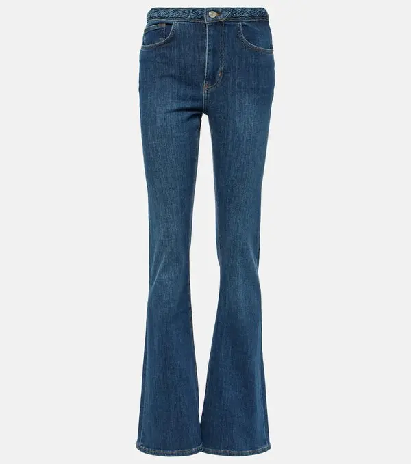 FRAME Braided High-rise Flared Jeans