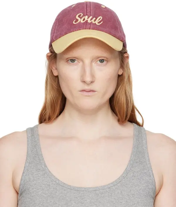 MERYLL ROGGE Red & Yellow 'soul' Cap - Faded Burgundy/yello | Editorialist