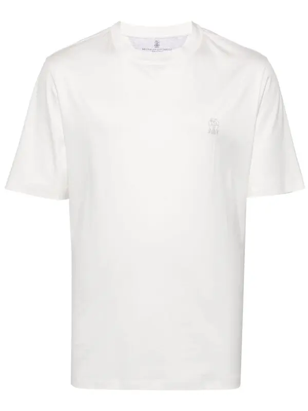 Brunello Cucinelli Logo-print Cotton T-shirt - White