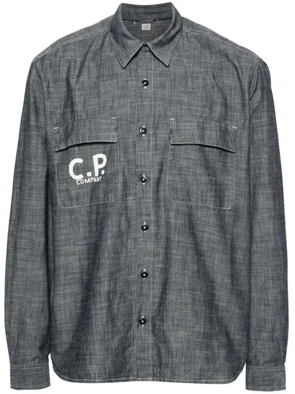 C.P. COMPANY Logo-print Chambray Shirt