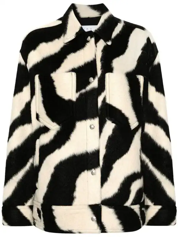 Iro Paris Edwina Zebra-Jacquard Jacket In Neutrals 30% Off