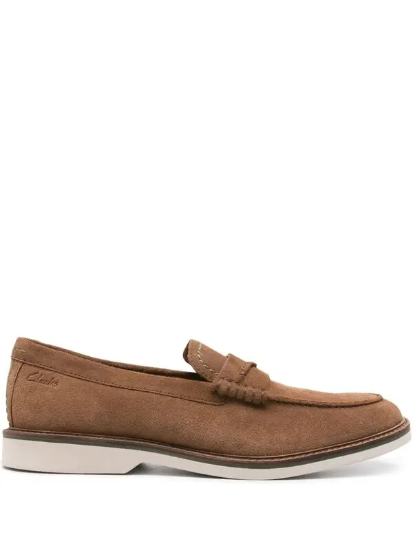 Clarks Atticus Ltslip Suede Loafers - Brown