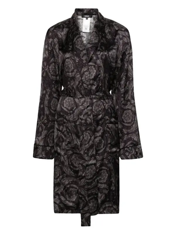 Versace Barocco-print Belted Robe