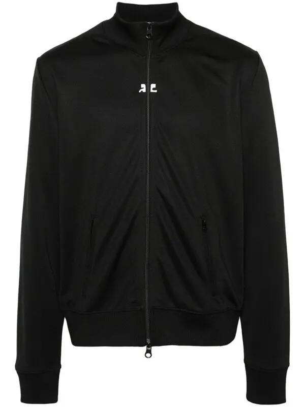 COURREGES Embroidered-logo Tracksuit Jacket - Black
