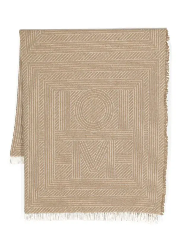 TOTÊME Striped Monogram Wool Scarf