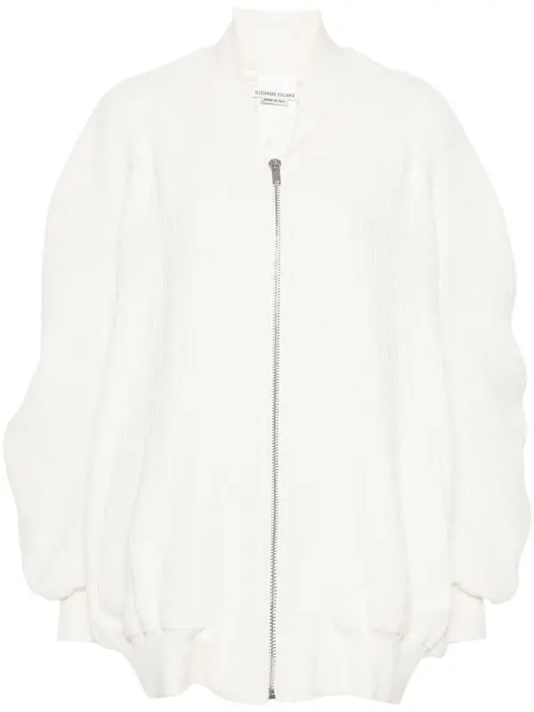 ALESSANDRO VIGILANTE Cut-out Detail Bomber Jacket - Neutrals