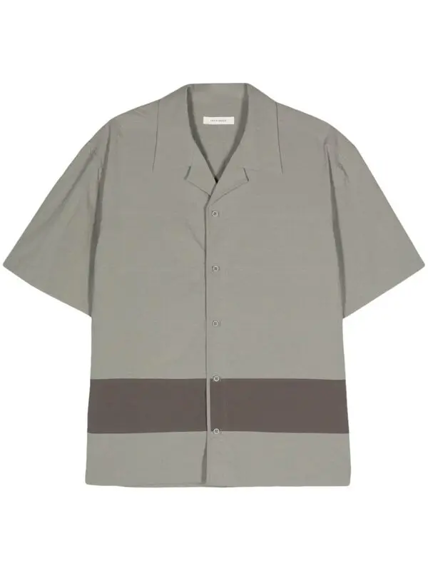 CRAIG GREEN Stripe-detail Poplin Cotton Shirt - Grey