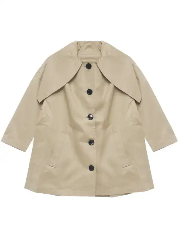 meryllrogge◆bandanna trench coat Meryll Rogge Bandana-Collar Taffeta Coat In Neutrals - 70% Off