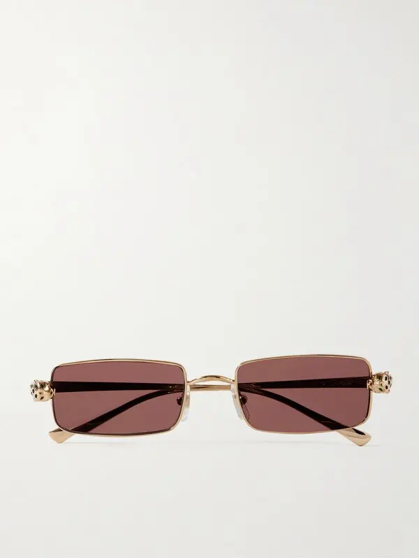 CARTIER Panthère Rectangular -tone Sunglasses